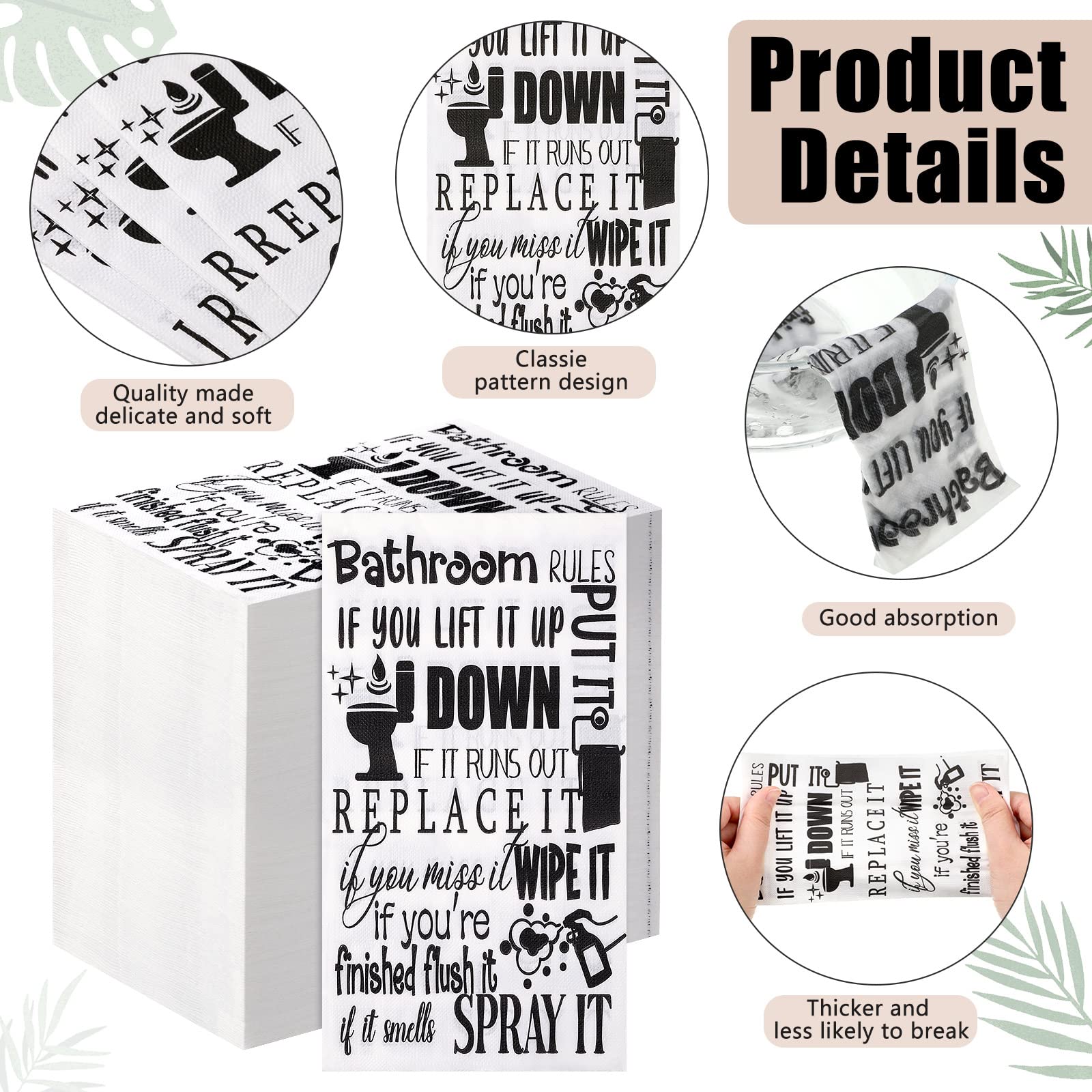 Snapklik.com : 200 Pcs Bathroom Disposable Napkins Guest Paper Towels ...