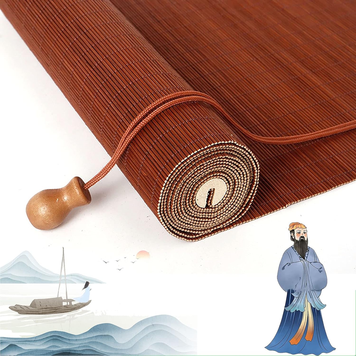 Amazon.com: Bamboo Roll Up Shades Bamboo Roll Up Blinds Bamboo Roller ...