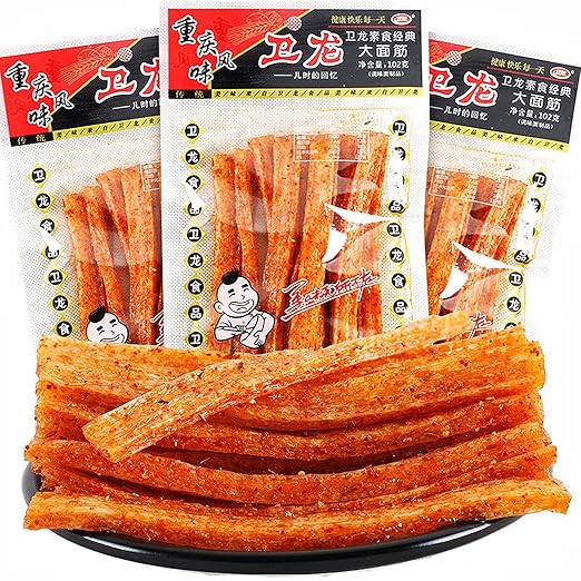 Amazon.com : Spicy Strips - Spicy Gluten Latiao, Chinese Special Casual ...