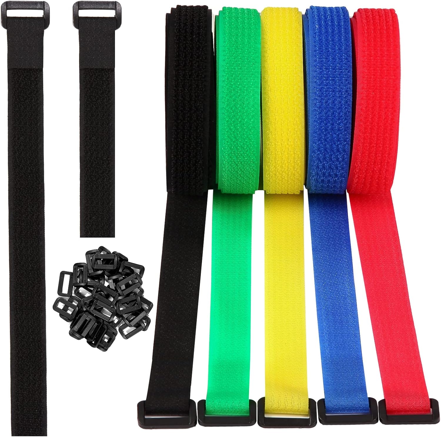 Amazon.com: Jumpso 49ft Hook and Loop Straps with 5 Colors, 0.8 inch ...