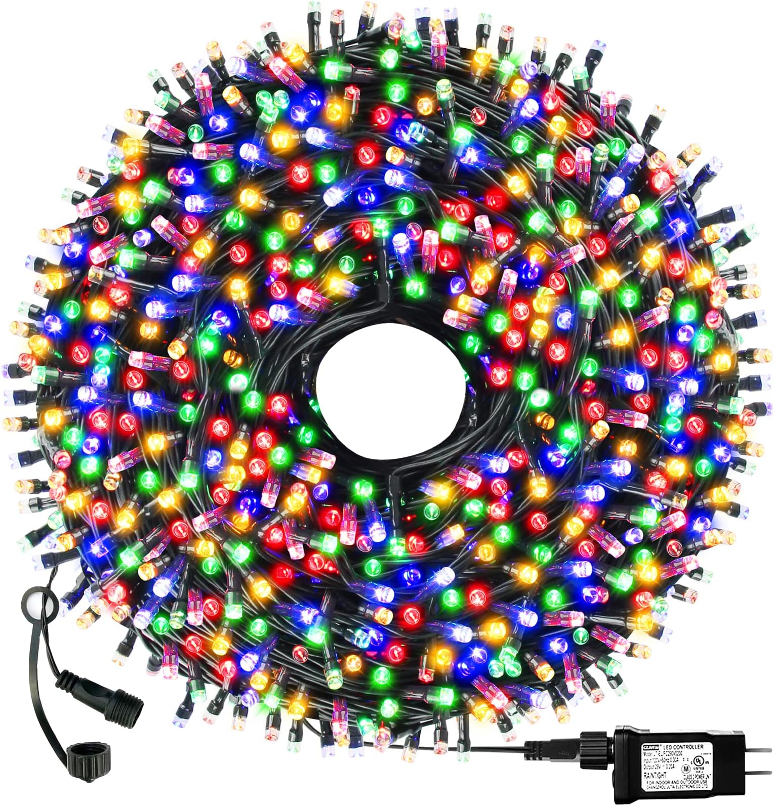 OUTYLTS Christmas String Lights End-to-End Plug 8 Modes 108FT 300 LED ...