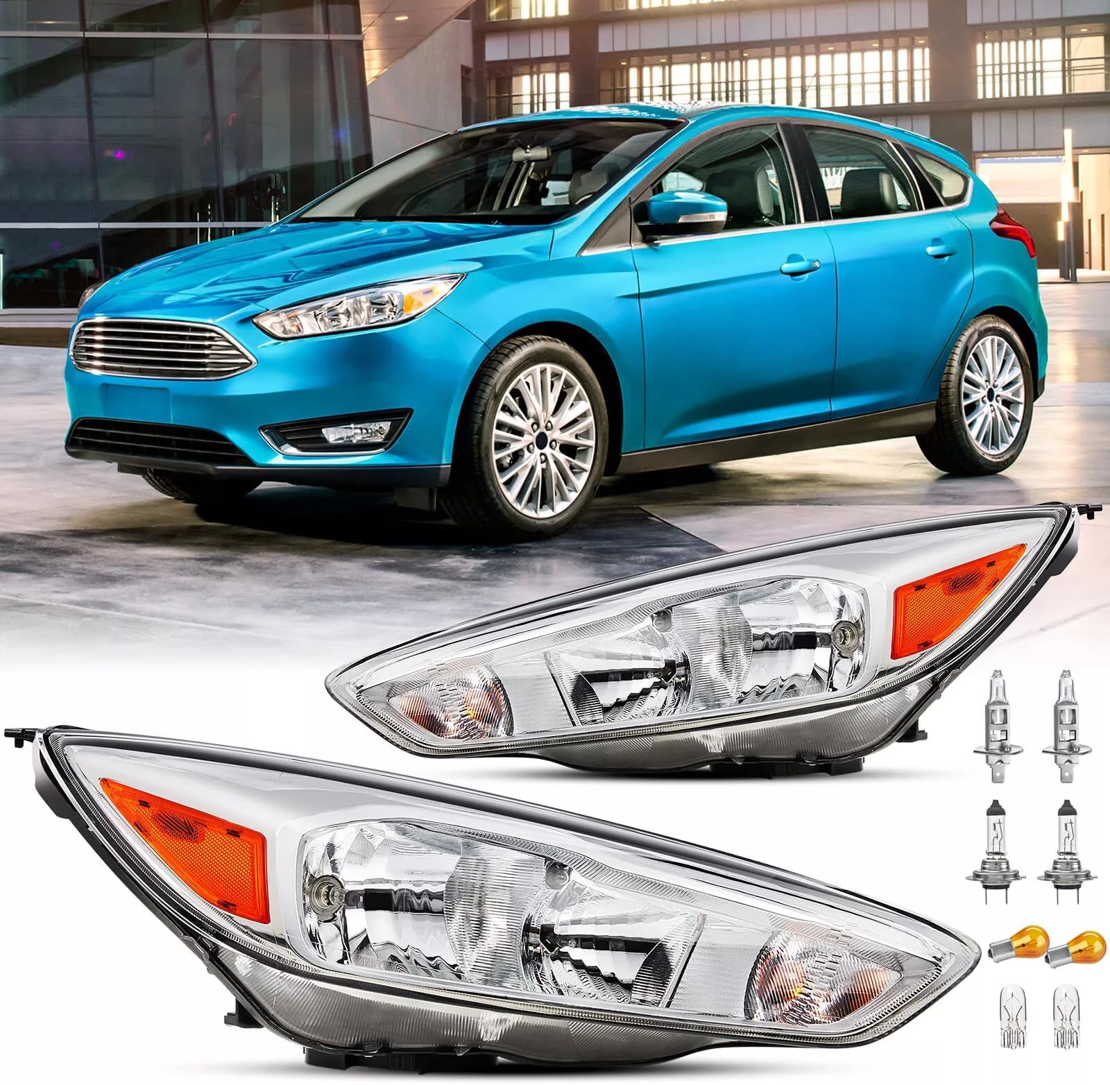 Amazon.com: Halogen OE Style Headlight Assembly For 2015 2016 2017 2018 ...