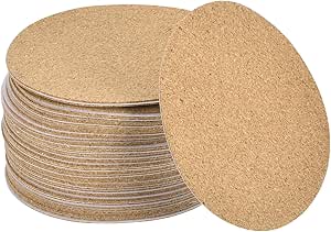 Amazon.com: uxcell 95mm(3.74") Round Coasters 1mm Thick Cork Cup Mat ...
