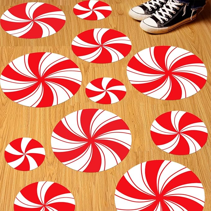 Amazon.com: Rekcopu 12Pcs Peppermint Floor Decals Stickers for ...