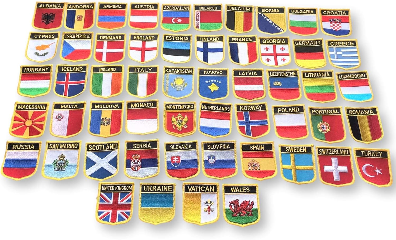 Amazon.com: Europe Flag Shield Patch Collection/All 54 European ...