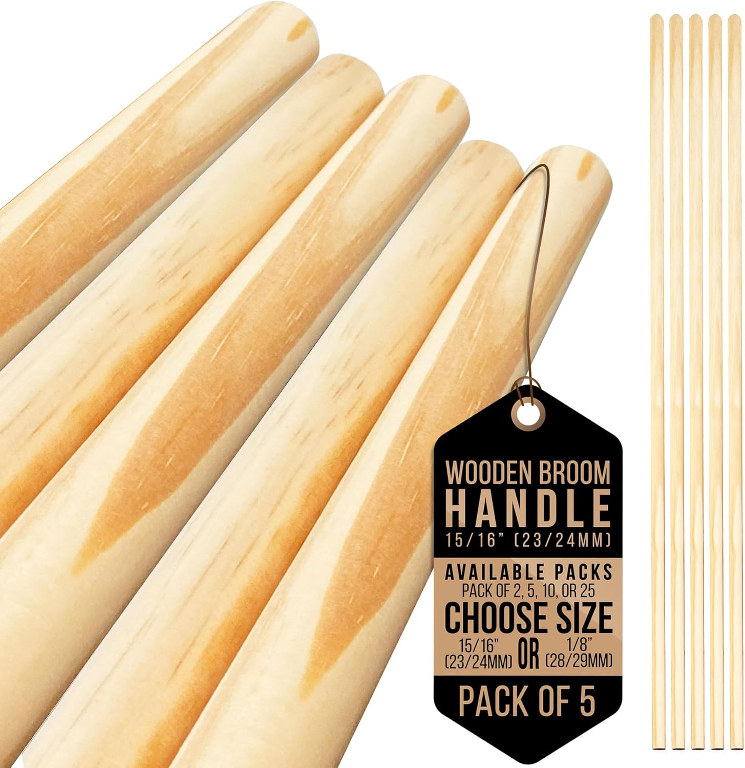 Wooden Broom Handle – Multipurpose Garden Broom Shaft, Mop Handle ...