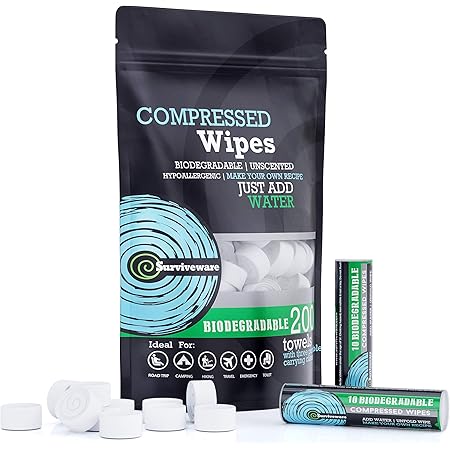Amazon.com: WYSI Multi-Purpose Expandable Wipes, Just Add Water - 100 ...