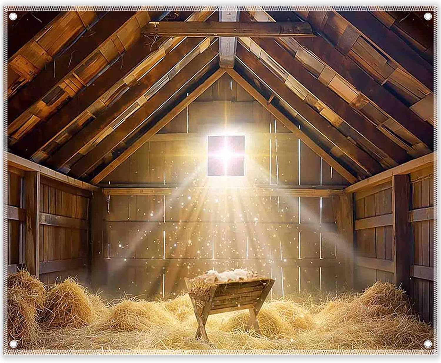 Amazon.com : YCUCUEI 10x8ft Fabric Christmas Manger Scene Backdrop Birth of Jesus Nativity Holy ...
