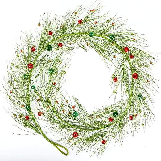 Amazon.com: Suncalla 2 Pcs 12 ft Lime Green Christmas Garland ...
