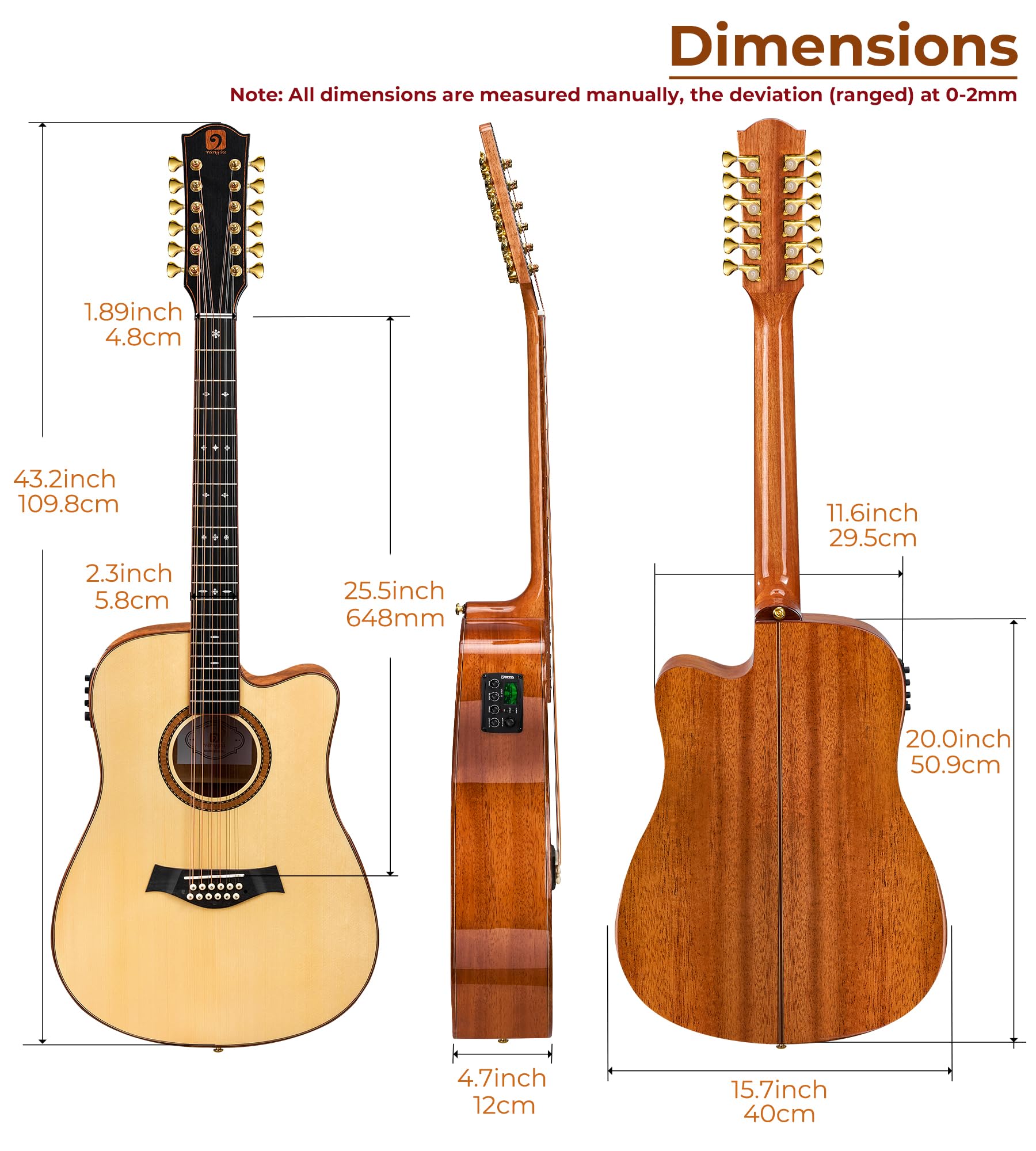 Snapklik.com : Advanced 12 String Guitar, Full Size Twelve String ...