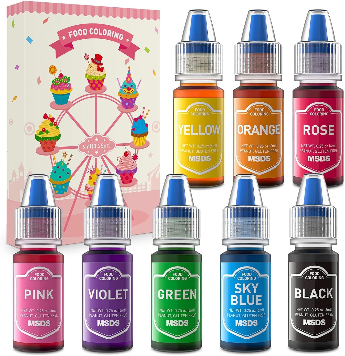 Colorant Alimentaire 8 Couleurs Concentré Colorant Alimentaire Liquide ...