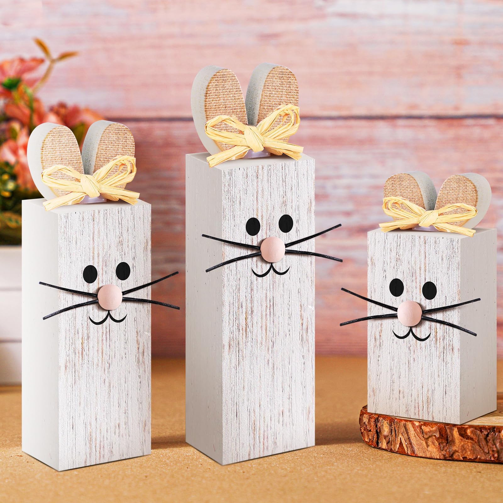 Amazon.com: BBTO 3 Pcs Spring Wooden Table Decor Easter Tiered Tray ...