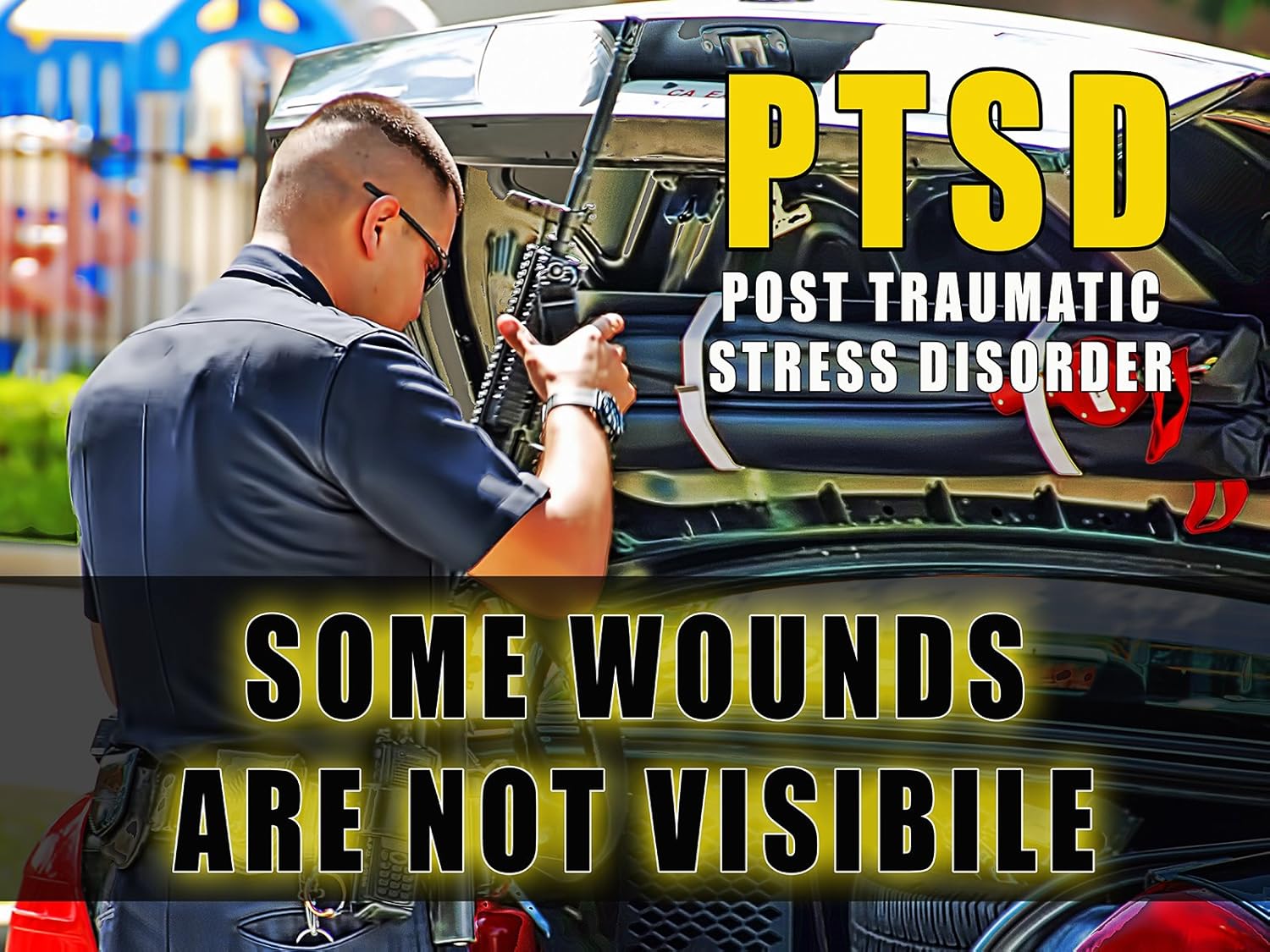 Amazon.com: Police Poster PTSD Poster Help PTSD PTSD Awareness 18x24 ...