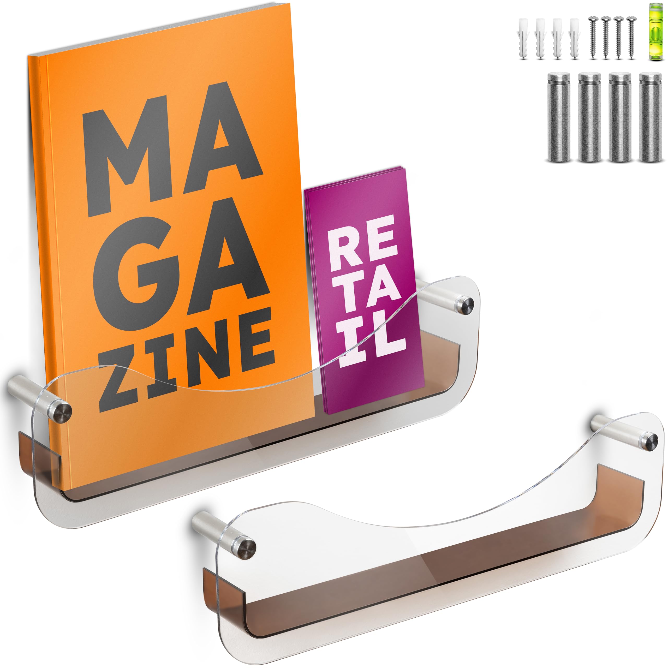 Amazon.com: Gomos Acrylic Magazine Holder – Magazine Rack Wall Mounted ...