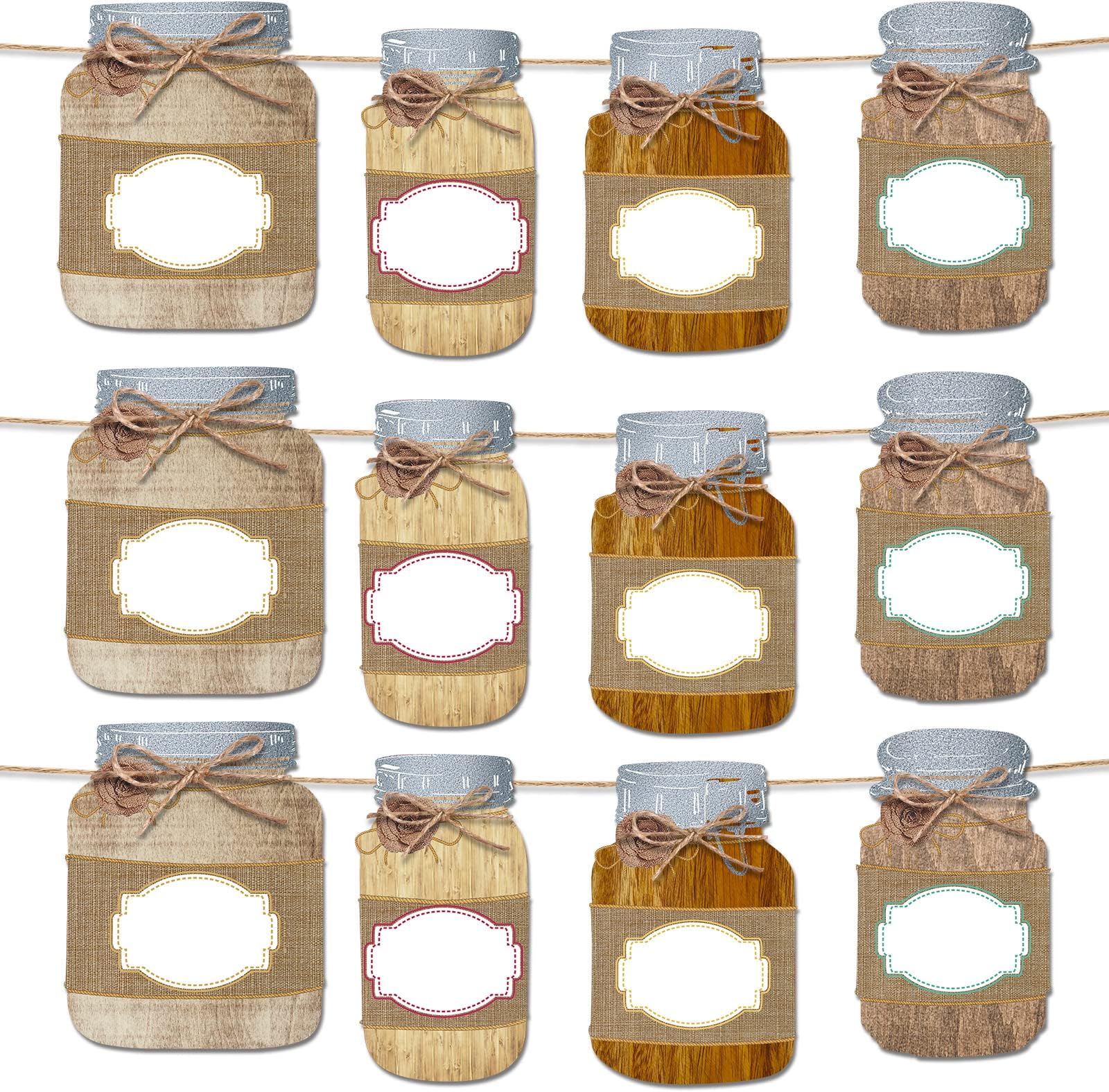 Amazon.com: 48 Pieces Mason Jar Farmhouse Name Tags Mason Jar Cutouts ...