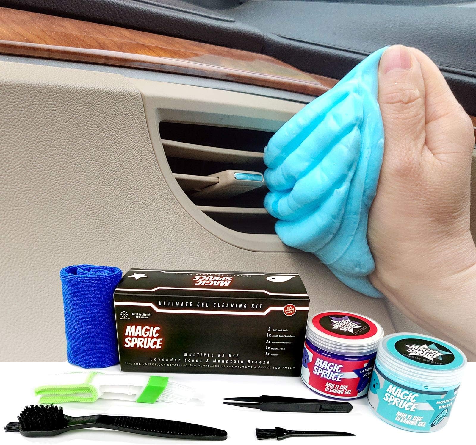 ToysButty Car Cleaning Kit Gel Supplies for Car Interior Detailing, 2 ...