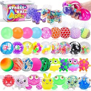 Besnel 36Pack Stress Balls Set， Fidget Toys Sensory Relief Balls ...