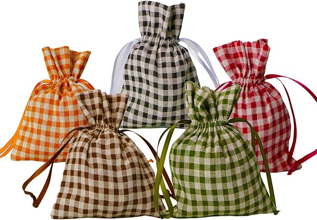 Amazon.com: Meseey 5 Pcs Large Fall Burlap Bags with Drawstrings ...