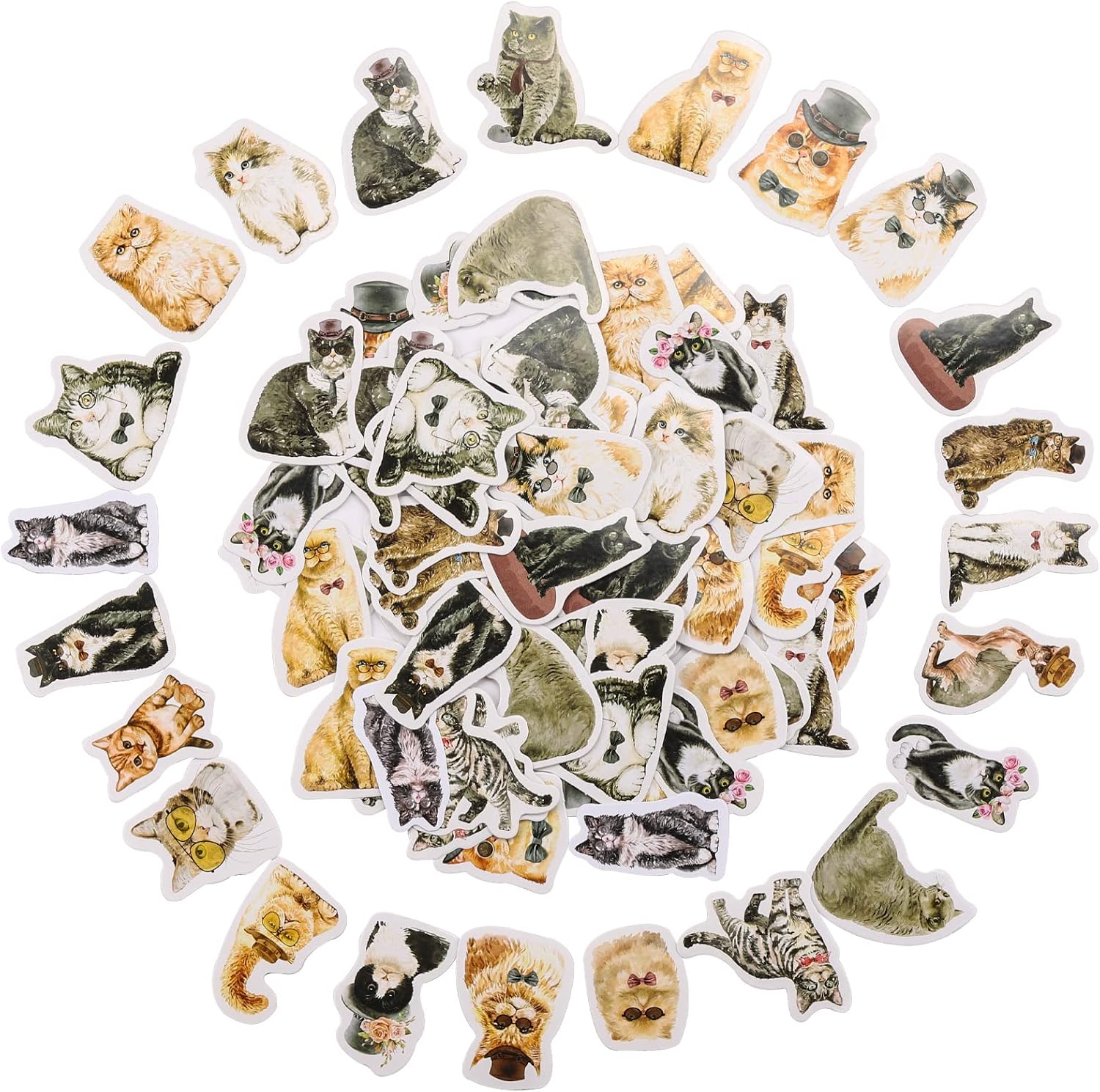 Amazon.com: 180 Pcs Realistic Cat Stickers Vinyl Water Bottles Stickers ...