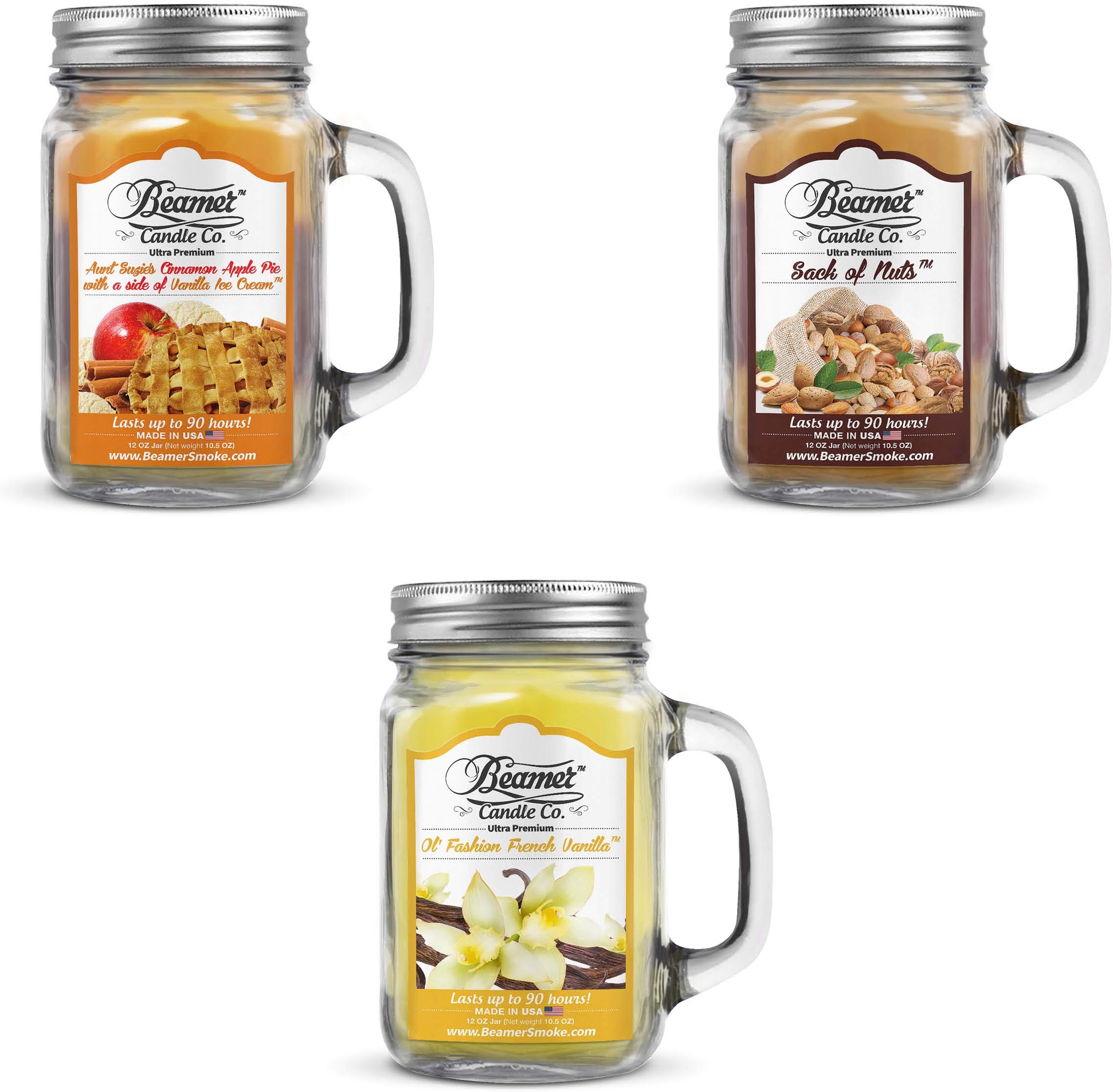 Amazon.com: Beamer Candle Co - 3 Pack Large Candle Pack; French Vanilla ...