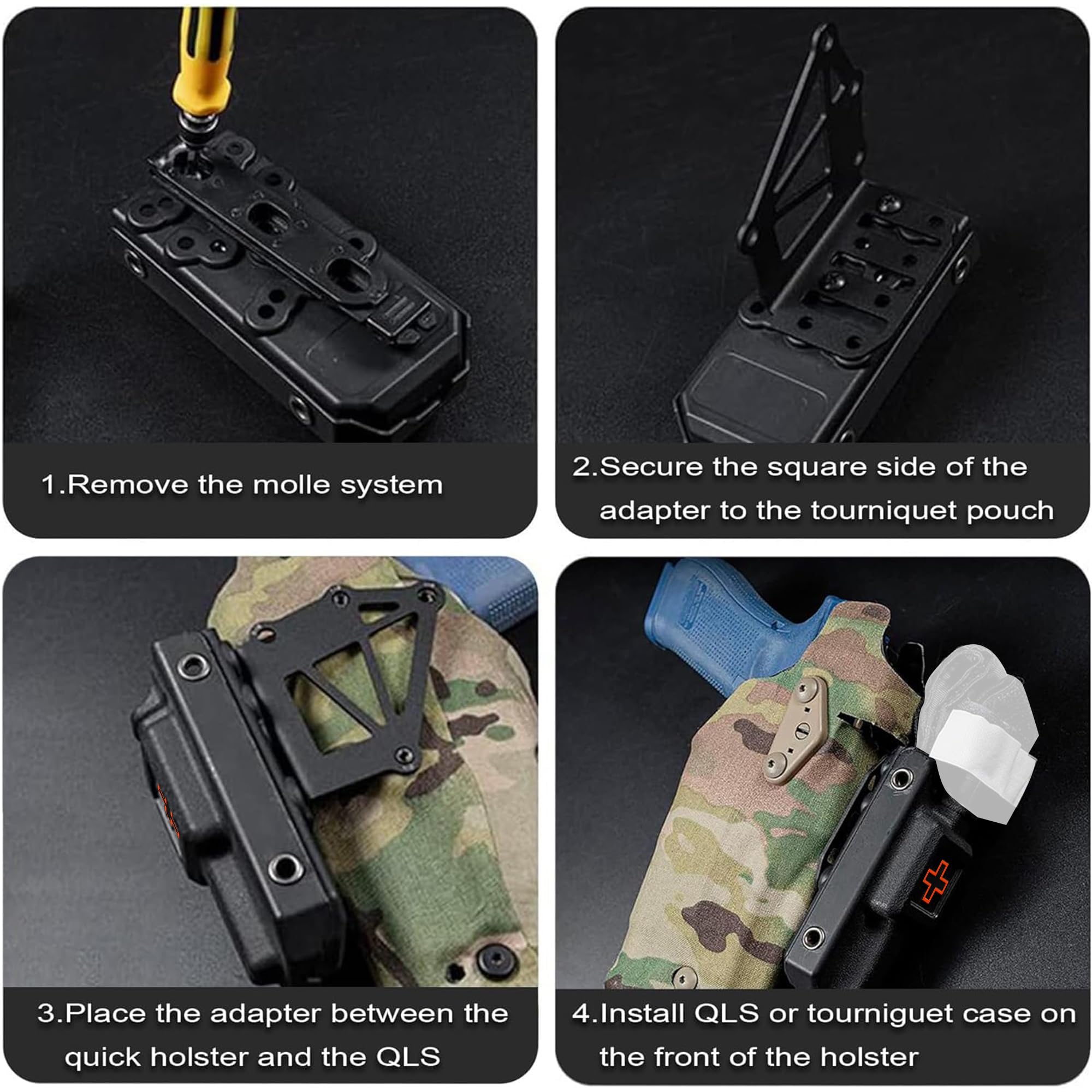 Snapklik.com : Tactical Holster Extended Support Holder Kit, Pistol ...