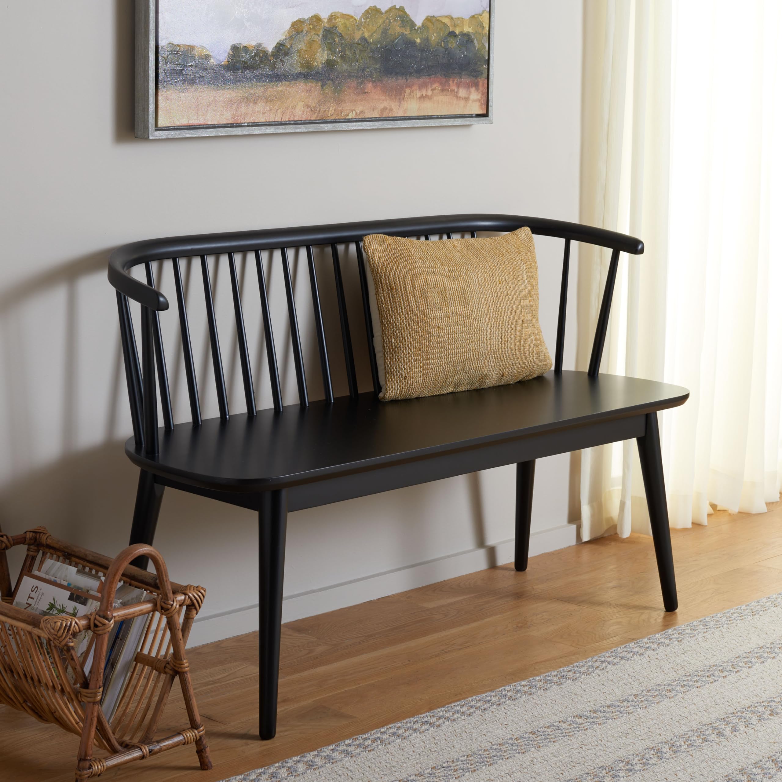 Amazon.com - SAFAVIEH Home Collection Blanchard Farmhouse Matte Black ...