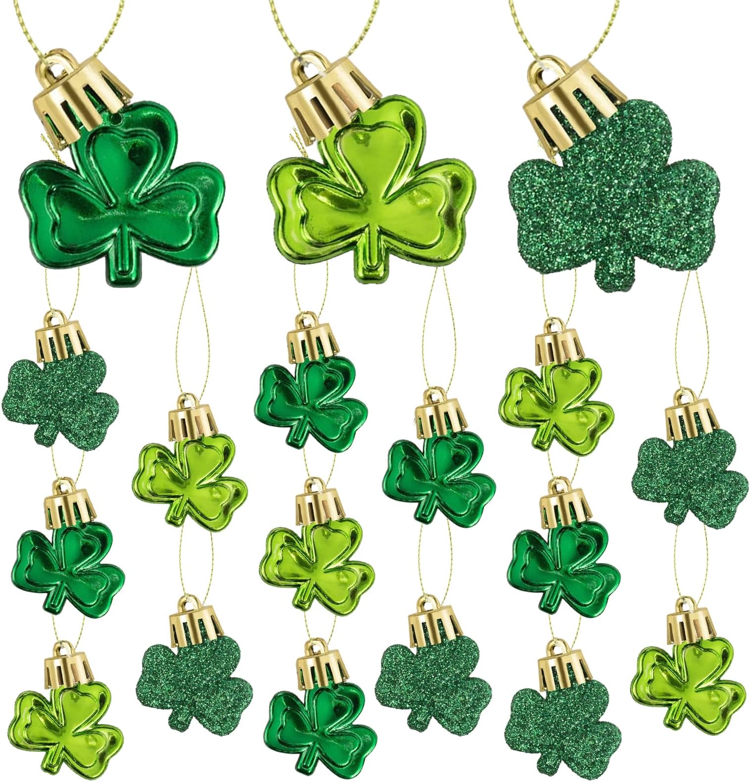Amazon.com: 36Pcs St. Patrick's Day Shamrocks Ornament Set for Small Tree Decorations Good Luck ...