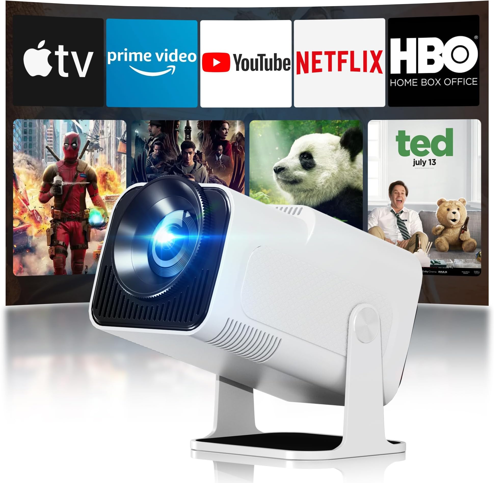 Amazon.com: [Built-in Apps] Projector with WiFi and Bluetooth, Android ...