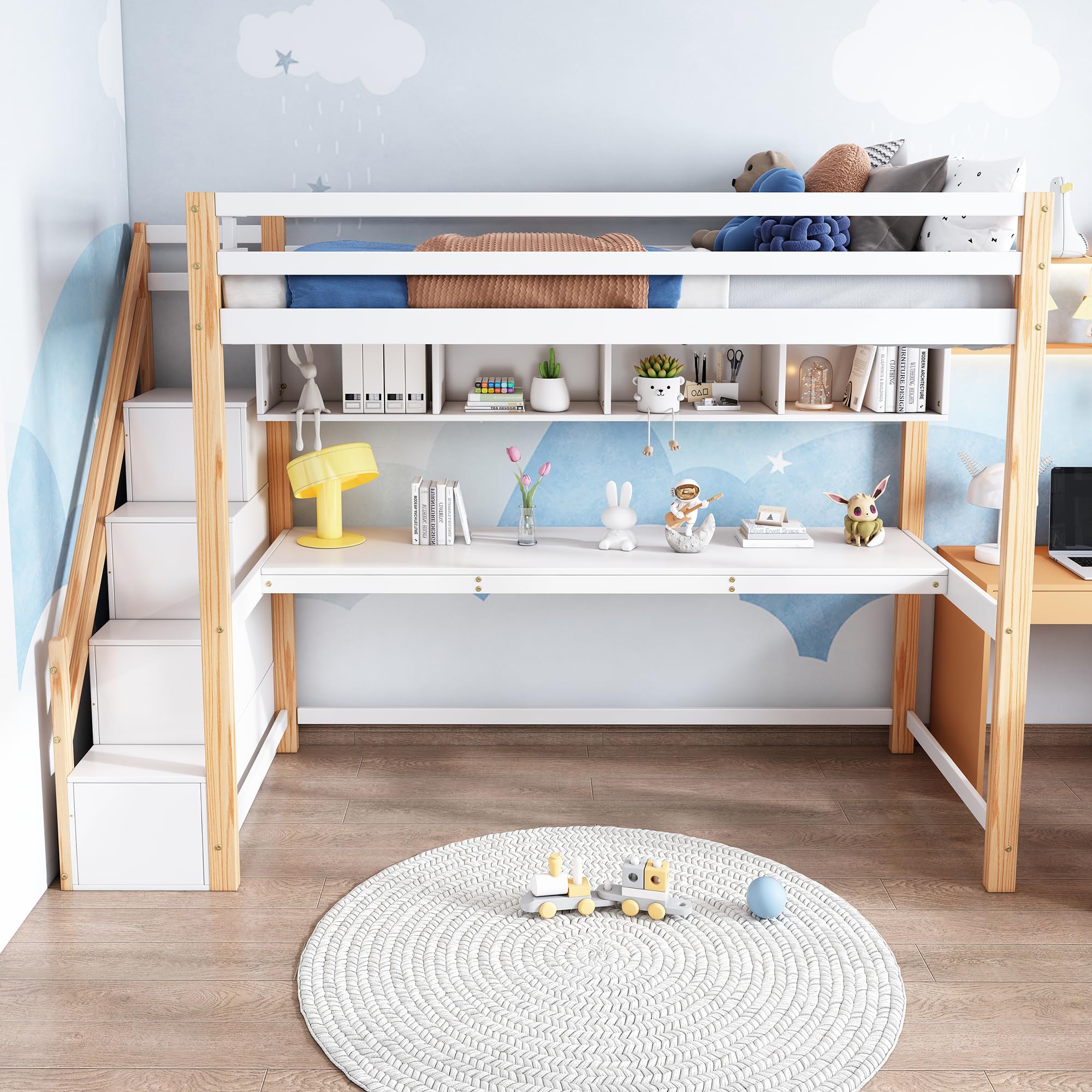 Loft Beds For Kids With Desk Underneath Full Loft Bed With Desk