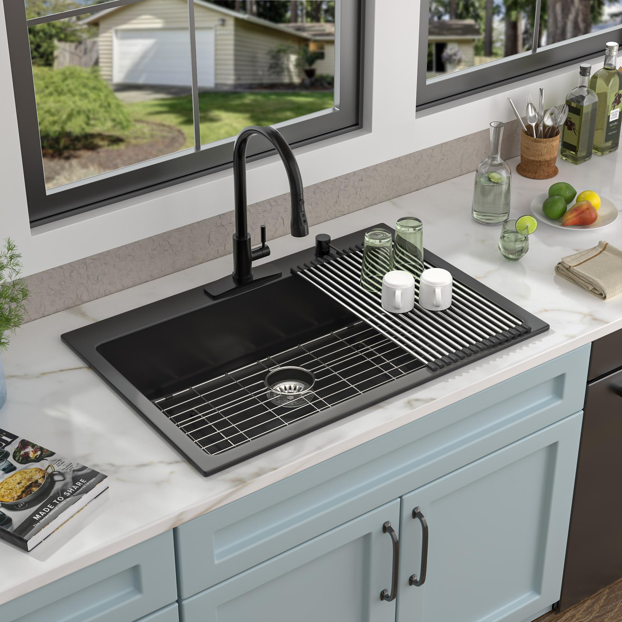 Snapklik.com : 33 Granite Composite Kitchen Sink - 33"22" Granite ...