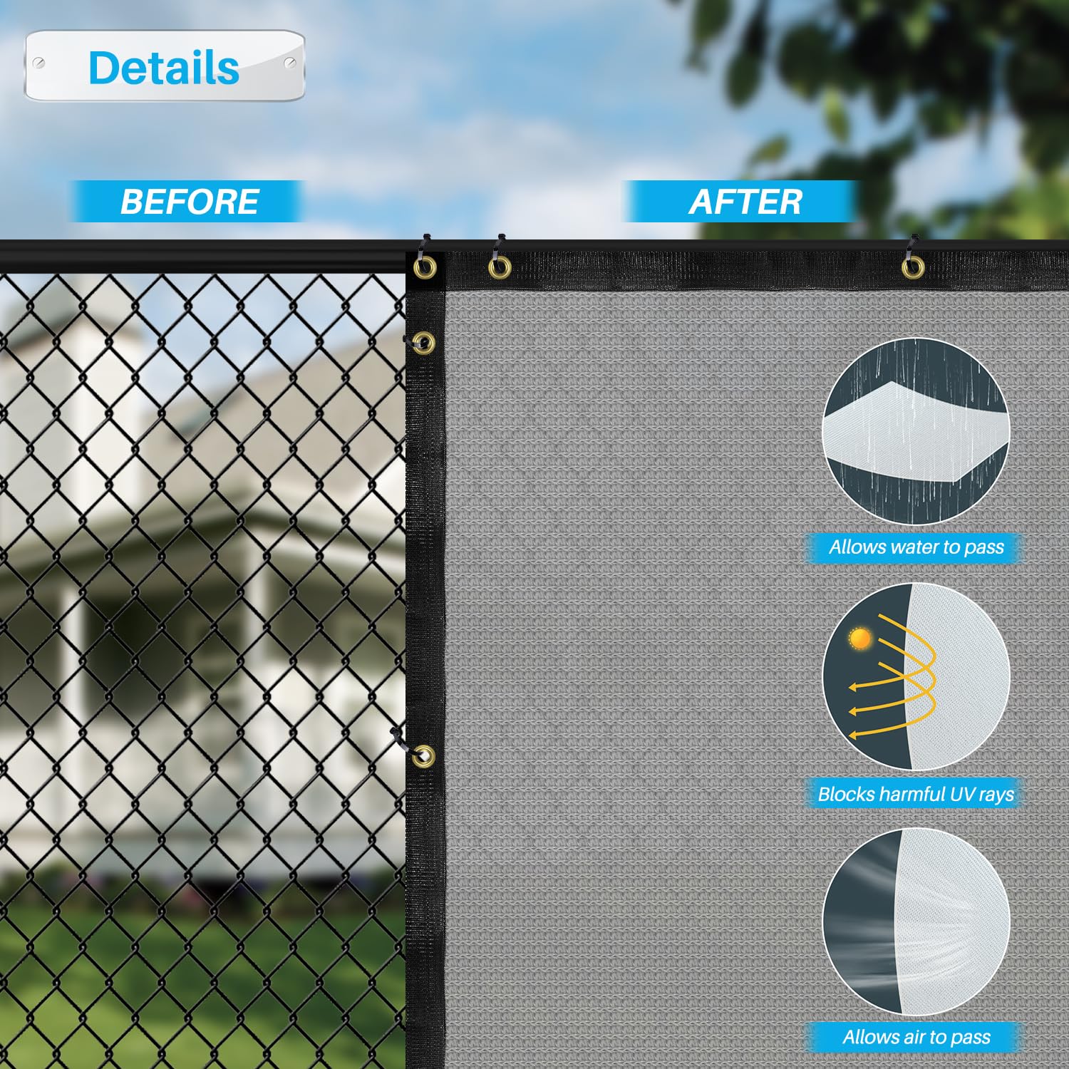 Snapklik.com : Patio Fence Privacy Screen 6 X 16 Outdoor Fence Panels ...