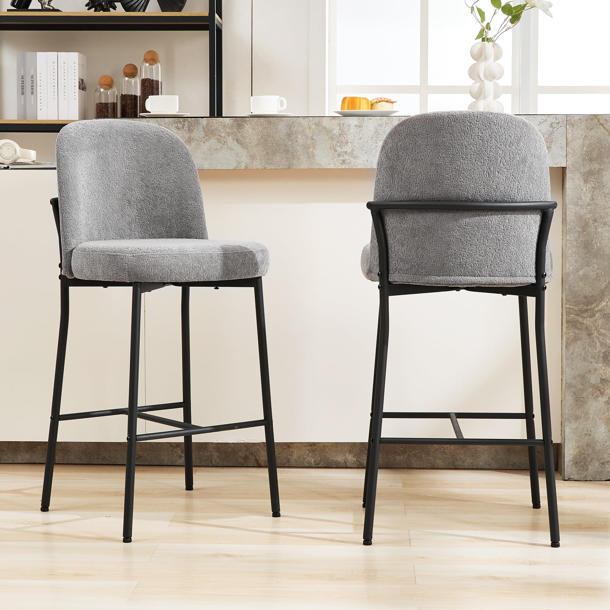 Amazon.com: Bar Stools Set of 2, 28 Inches Modern Bar Stools with Back ...
