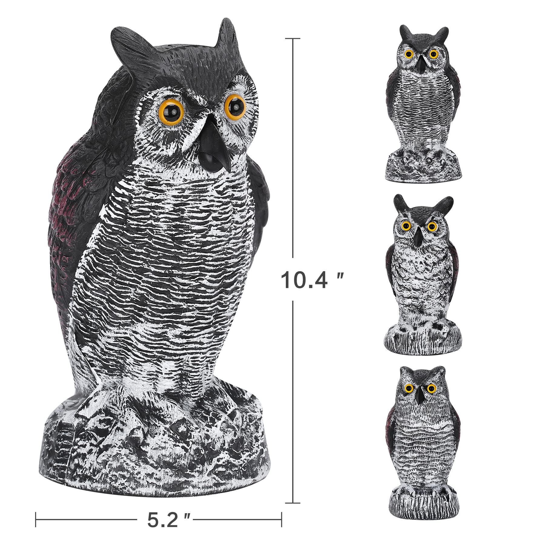 KKY 3 Packs Fake Plastic Owl Bird, Garden owl Statue,Can Repel Pigeons ...