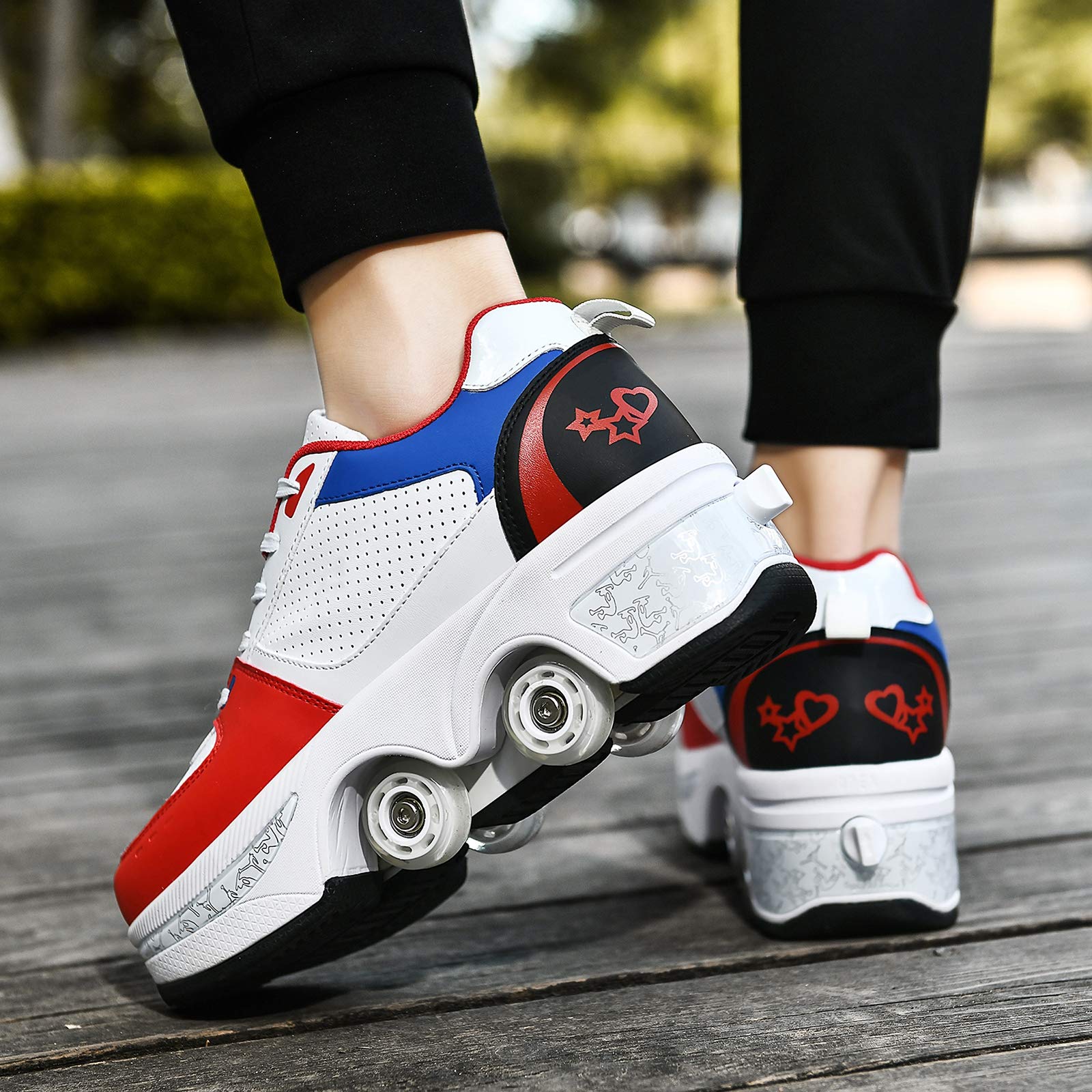 Motorcycle Boots Men Automatic Walking Shoes Invisible Pulley Shoes ...