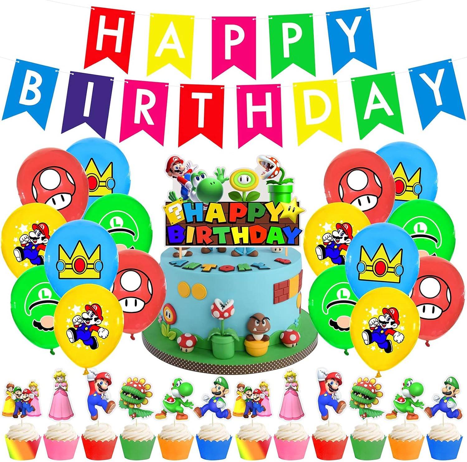 Buy 34Pcs Mario Birthday Party Suppliess Decorations Mario Party Favors buy-34pcs-mario-birthday-party-suppliess-decorations-mario-party-favors