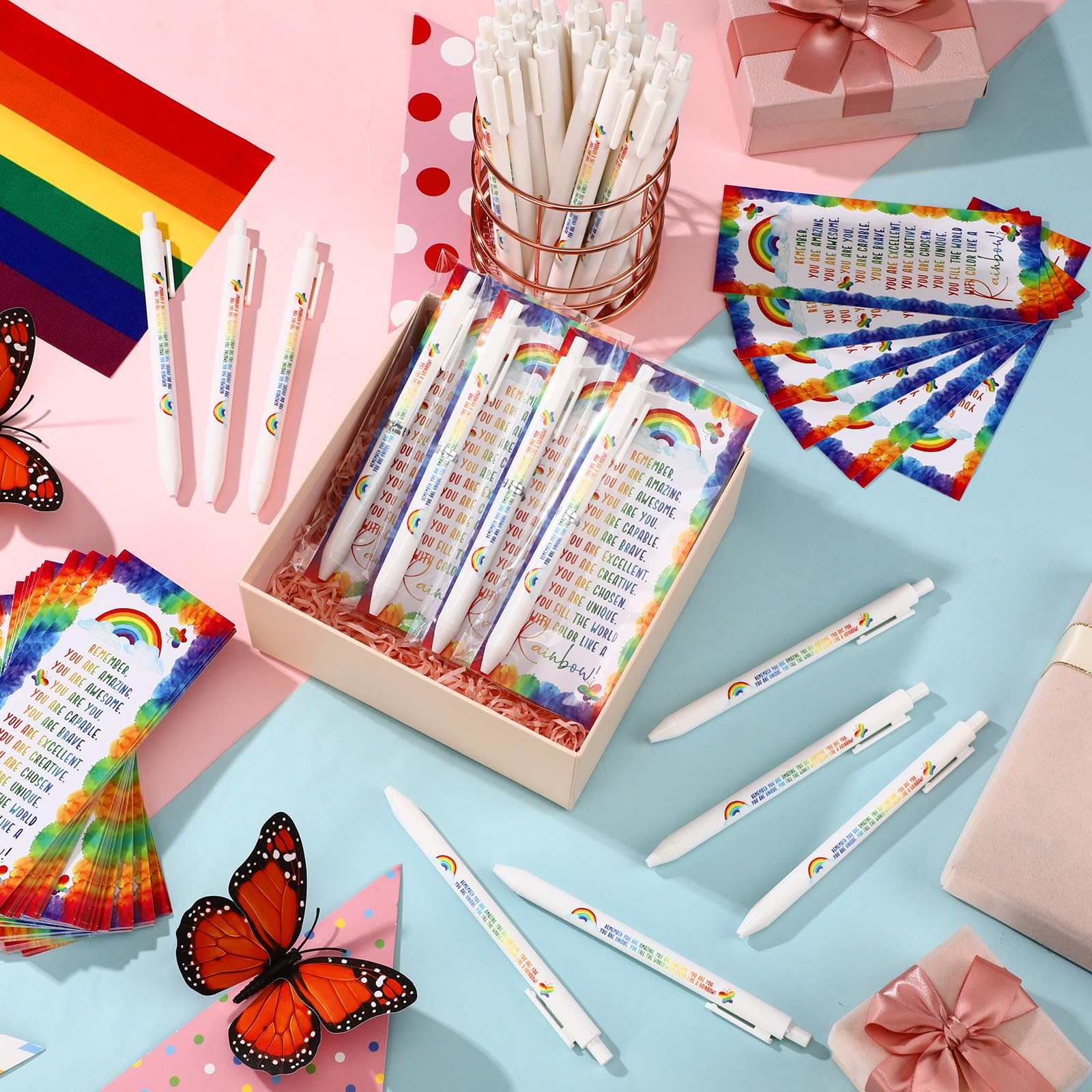 Snapklik.com : 50 Pcs Inspirational Rainbow Gift Set Ballpoint Pens ...