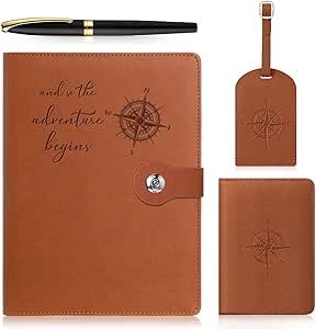 Amazon.com : Qilery Compass A5 Refillable Leather Notebook Compass PU ...