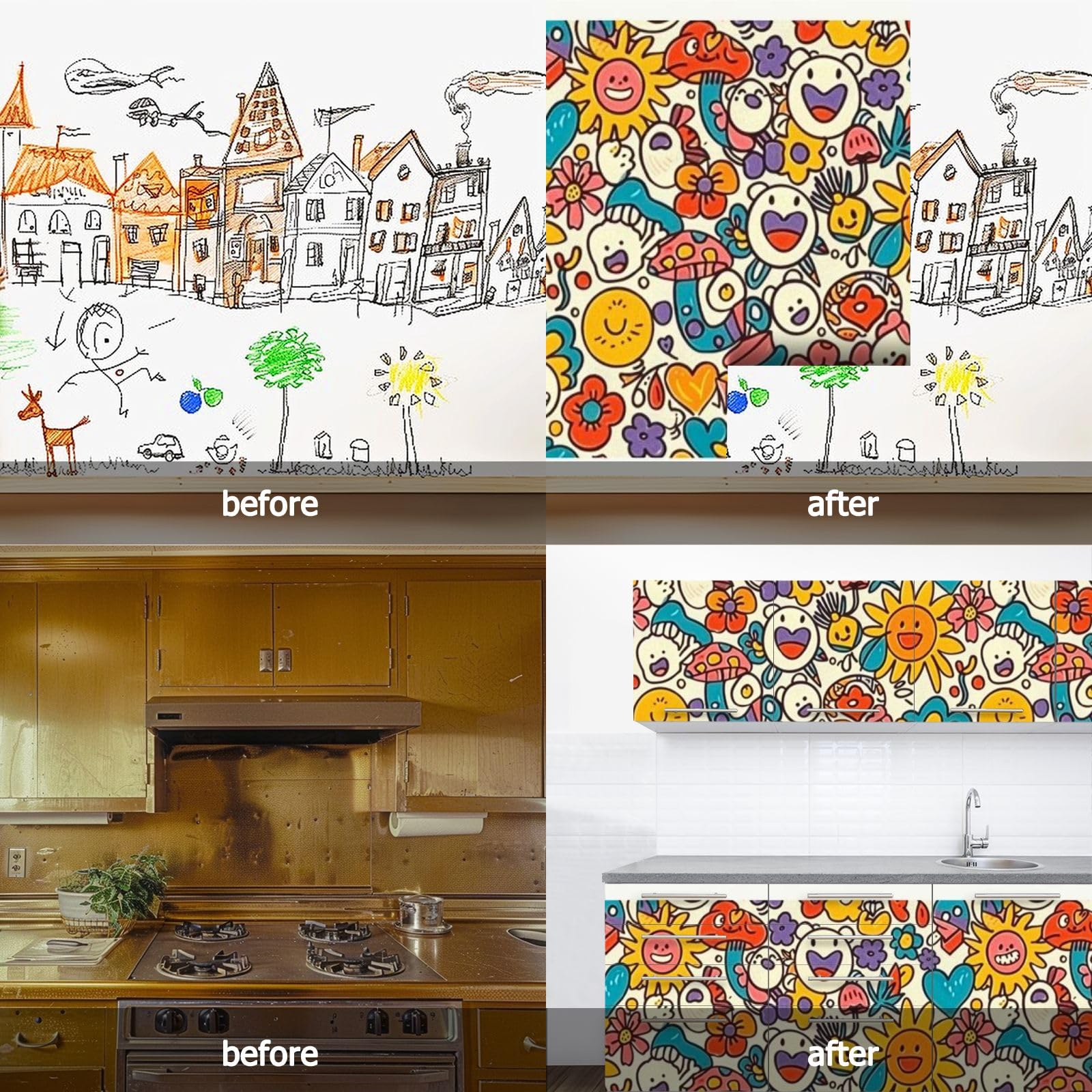 1970s Kitchen Wallpaper VTG1960s 70s Retro Kitchen Wallpaper