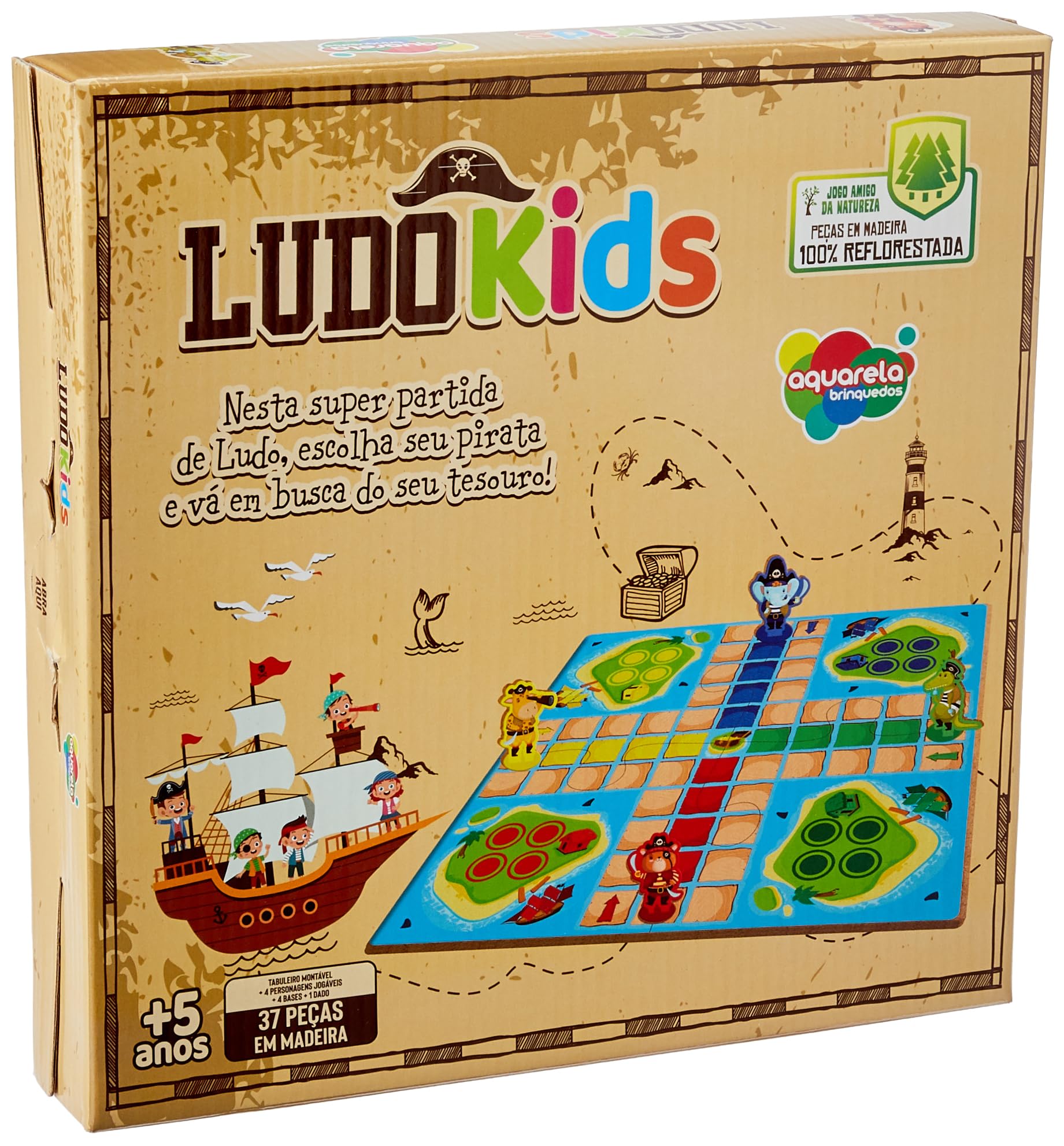 Jogo Ludo Kids, 37 peças, Aquarela Brinquedos | Amazon.com.br