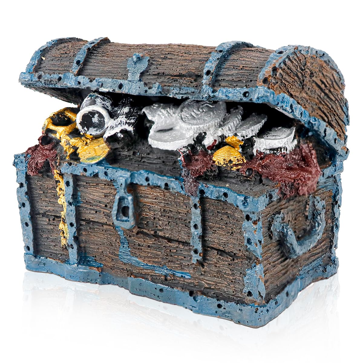 Amazon.com: YOLUFER Aquarium Decorations Resin Treasure Box Ornaments ...