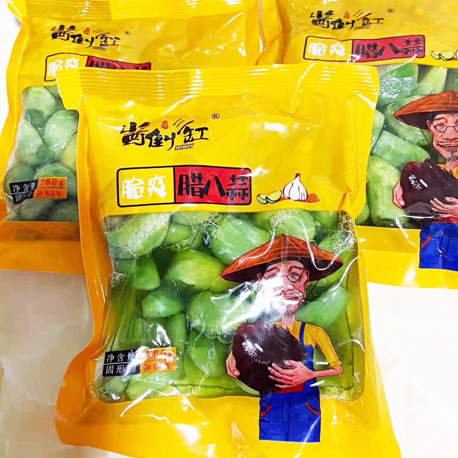 Ajo verde esmeralda Laba ajo verde esmeralda pepinillos de ajo fresco ...