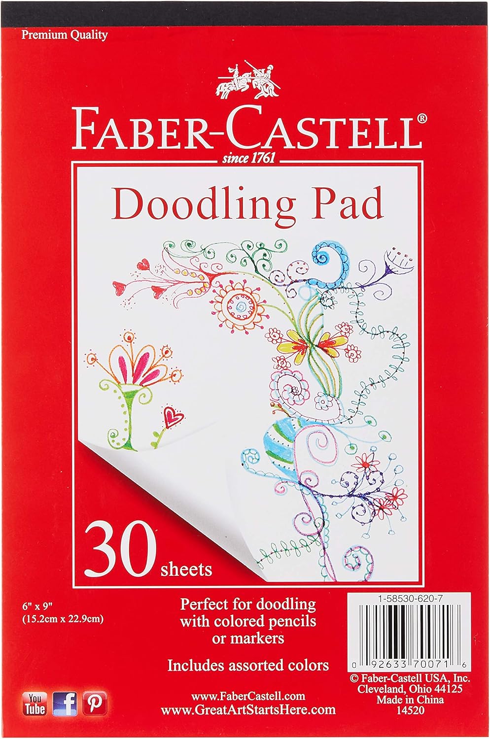 Faber-Castell Doodling Pad - Drawing and Coloring Paper Pad for Kids, 6 ...