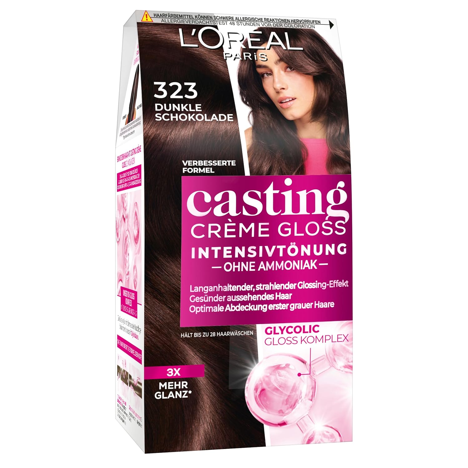 L'Oréal Paris Coloration ohne Ammoniak und ohne Silikone, Pflegende Intensivtönung mit Glanz ...