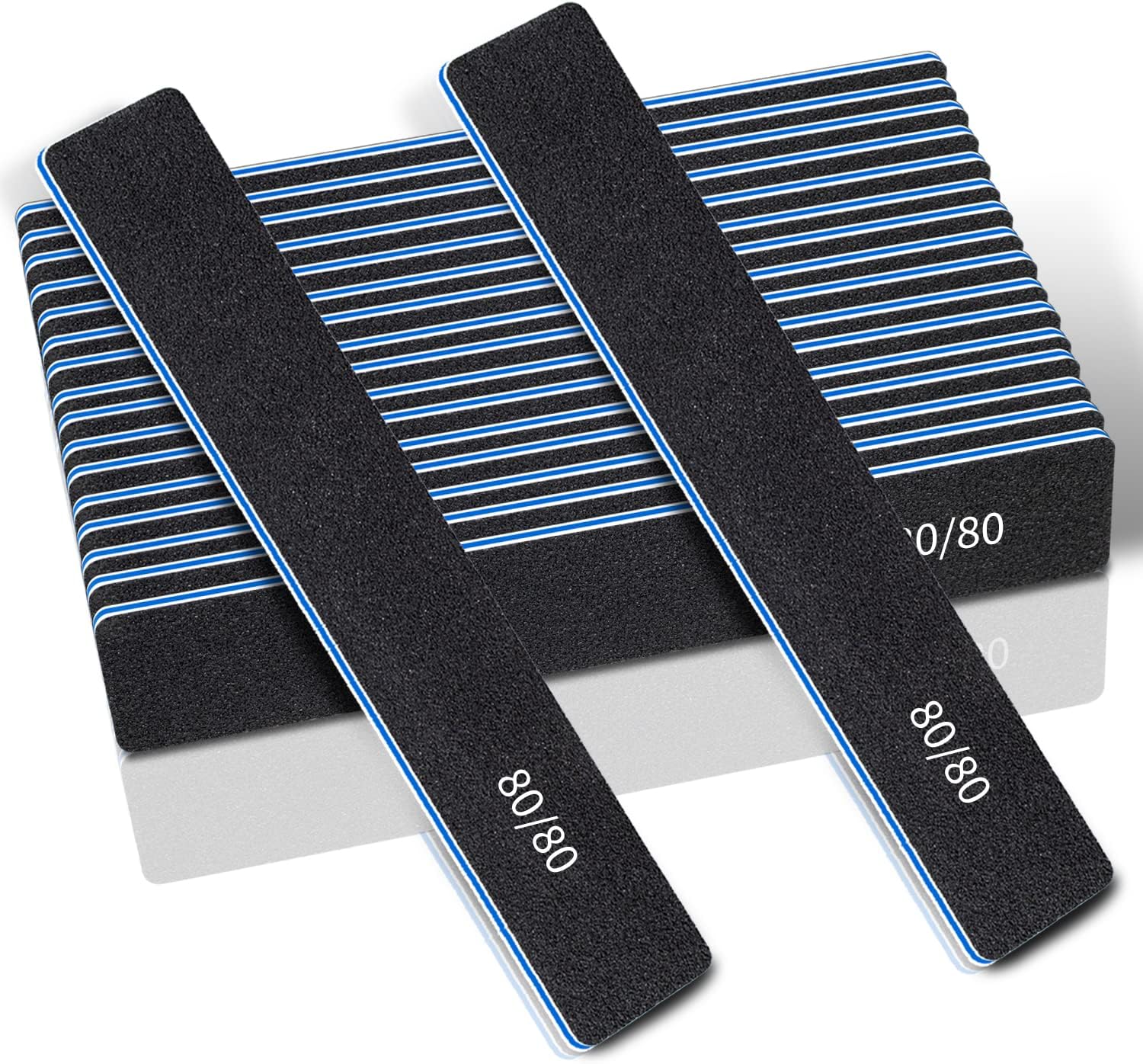 Amazon.com : 80/80 Grit Nail Files (12 Pack), Heavy Coarse Emery Boards ...