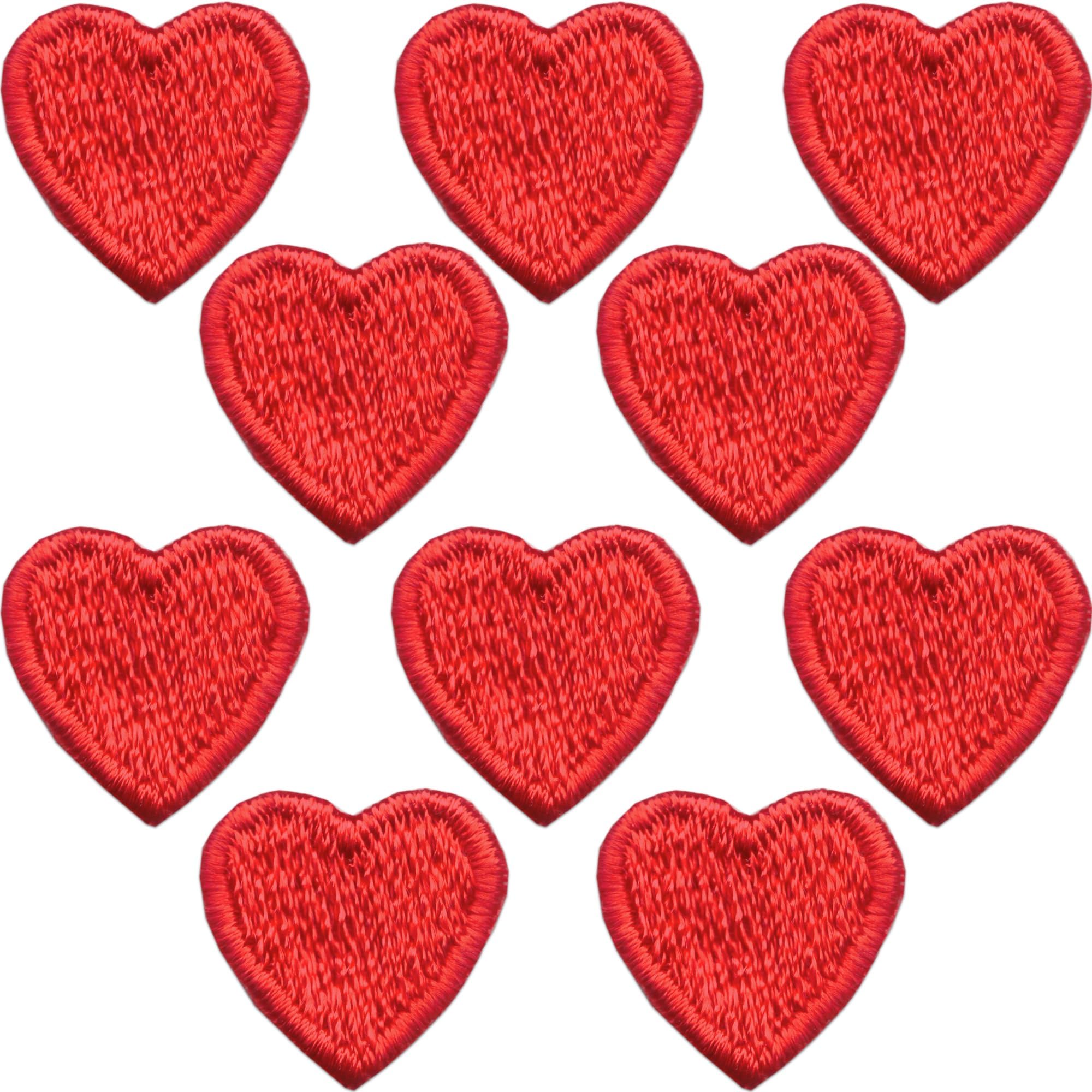 Amazon.com: SaktopDeco 12 PCS Red Heart Patch Gold Edge Heart Iron On ...