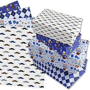 Amazon.com: DodelyGz 12 Sheets Father's Day Gift Wrapping Paper,4 ...