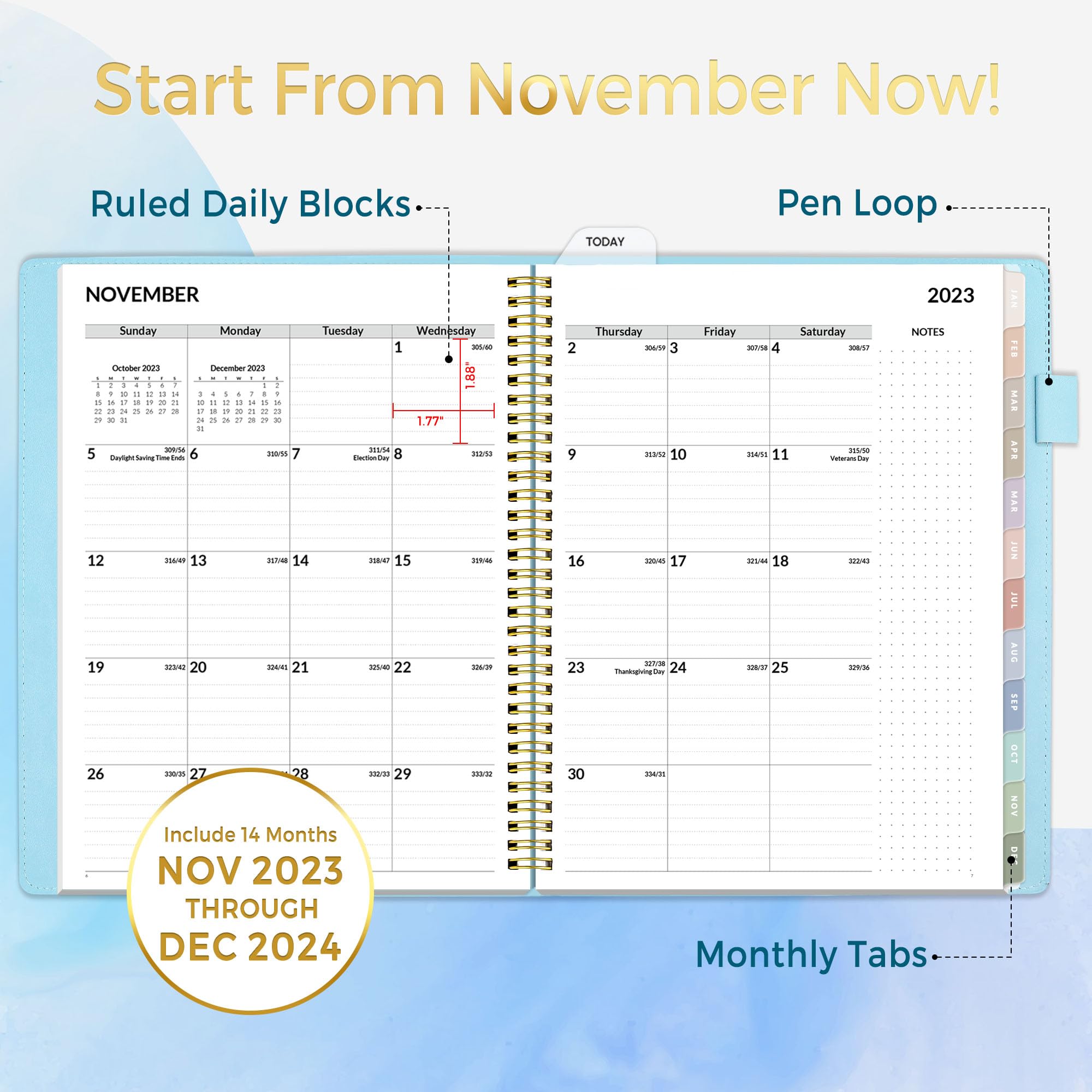 Snapklik.com : SUNEE 2024 Weekly & Monthly Planner 9.2x11.2- 12 Month