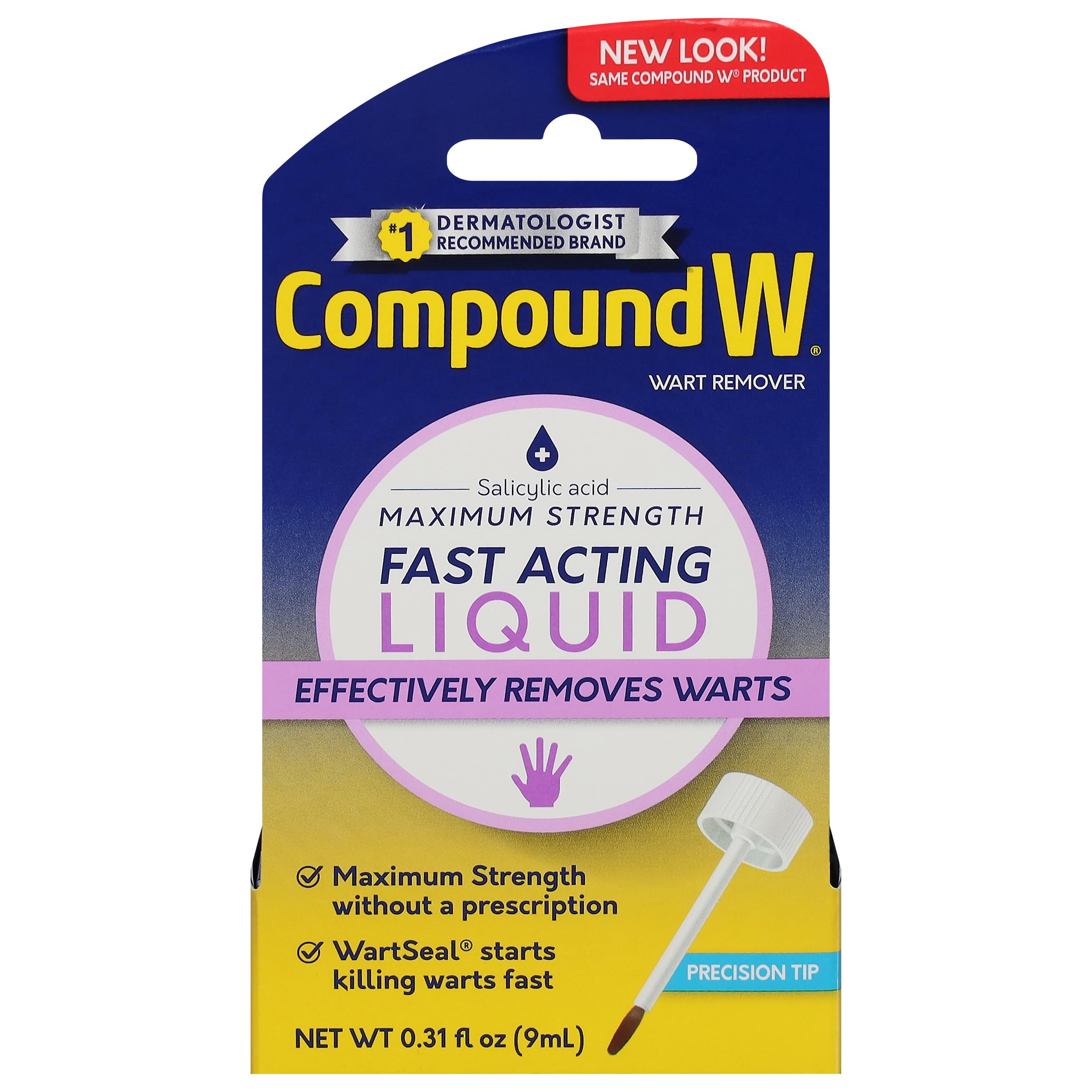 Compound W Wart Remover, Maximum Strength Liquid Salicylic Acid, 10ml ...