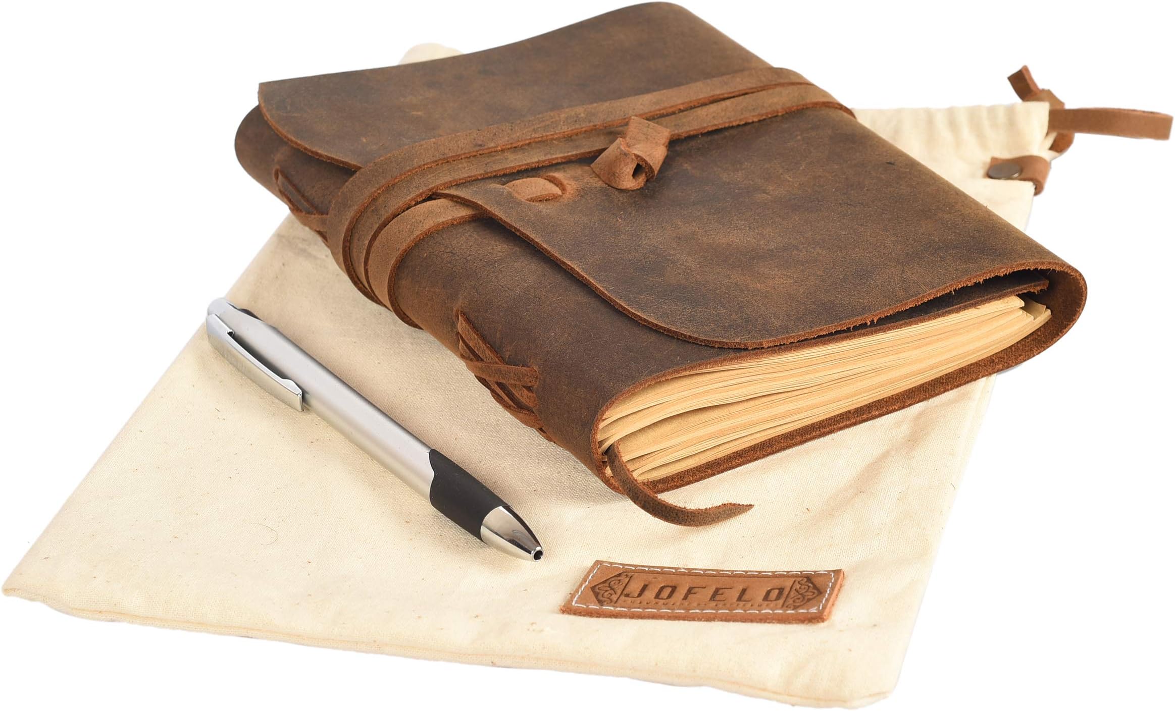 Amazon.com : Leather Journal Lined Paper Gift Set - Refillable Journals ...