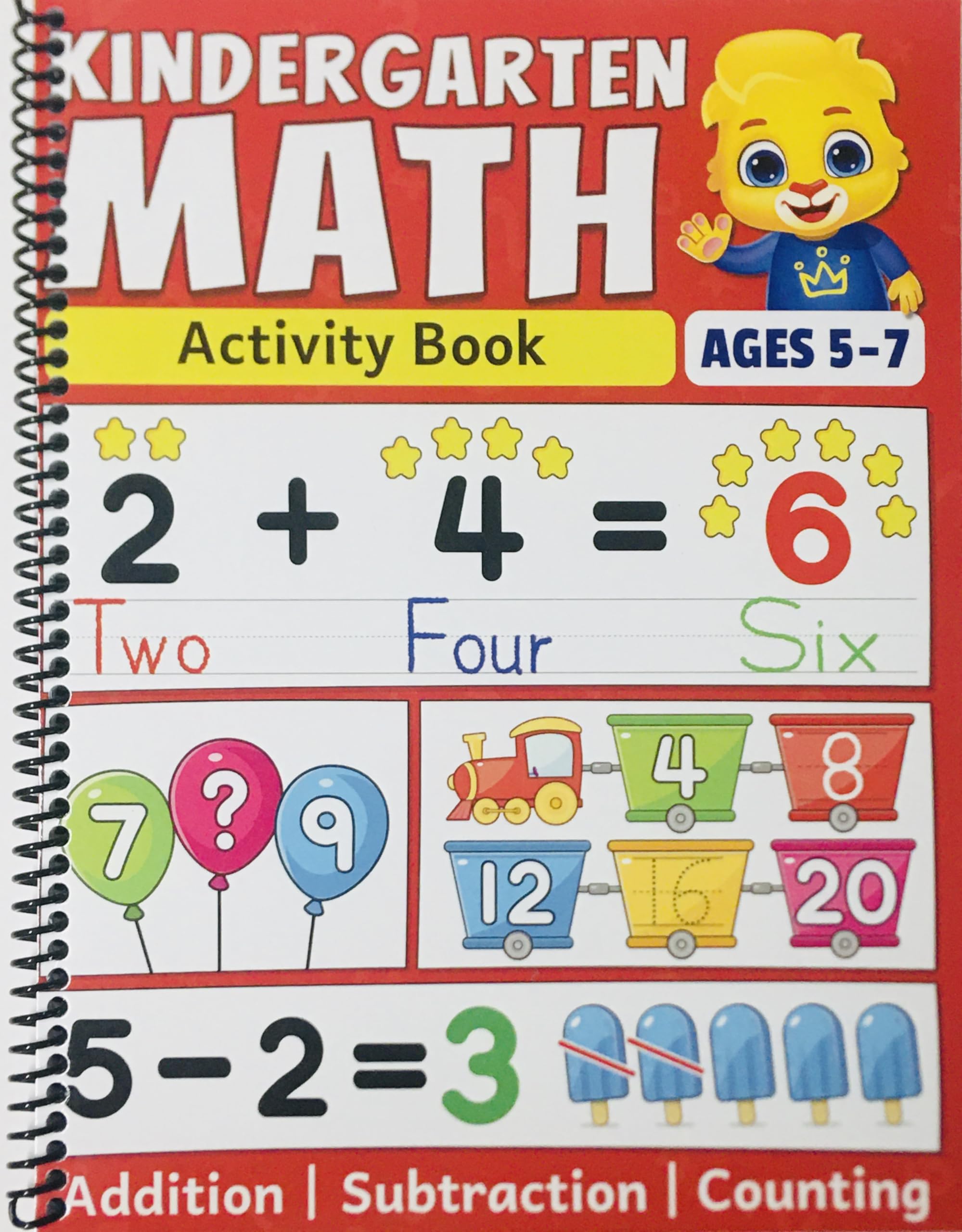 Kindergarten Math Activity Book: Addition, Subtraction, Learn to Count ...